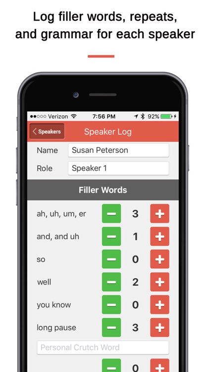 Ah Counter Grammarian App - Overused words and filler sounds log for ...