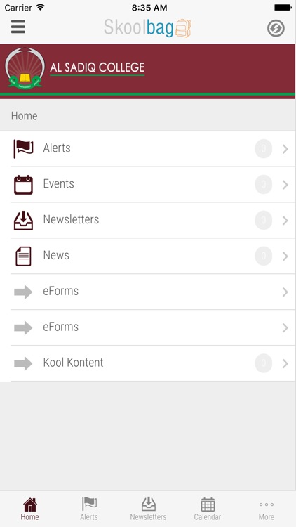 Al Sadiq College - Skoolbag by SKOOLBAG PTY LTD