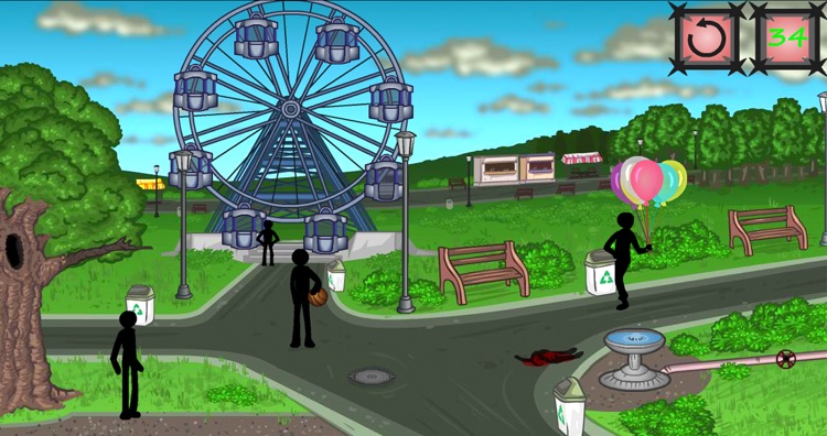 Stickman Death in Quiet Park by Valeriy Shved