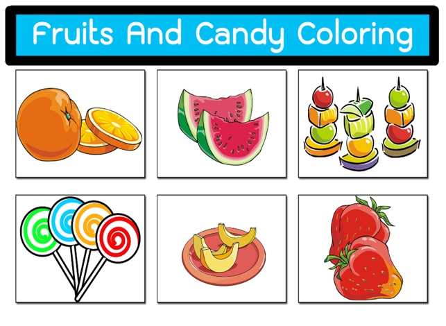 Candy Coloring Pages And Fruits