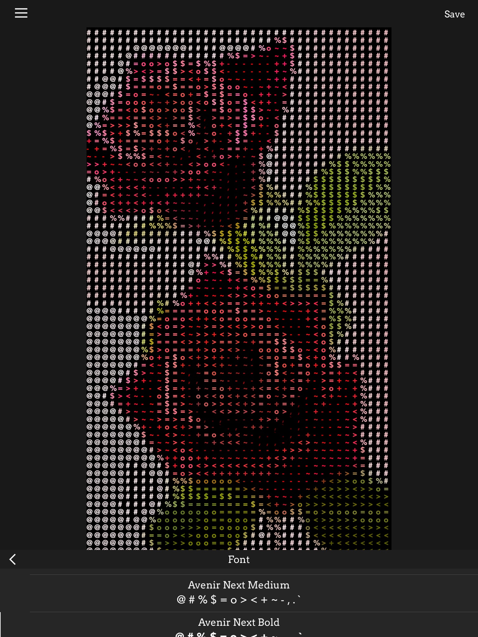 Image Ascii Turn Images Into Ascii Symbol Art At App Store Downloads And Cost Estimates And