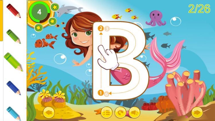 ABC Alphabet Tracing Mermaid Coloring for kids by Jinnamas Sombanguay
