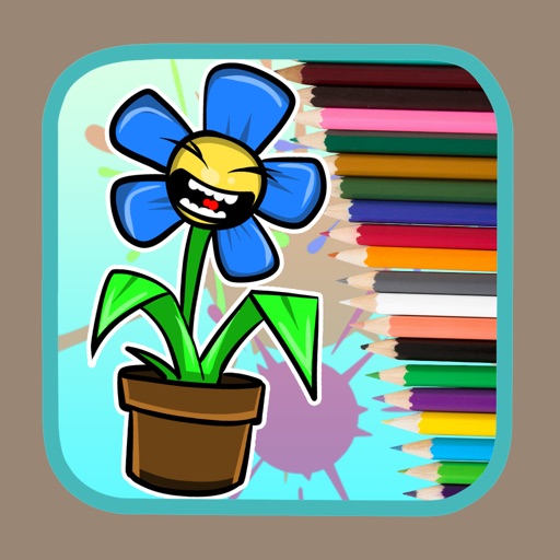 Game Flower Coloring Page for Kids Painting Design by Patara Ruthai