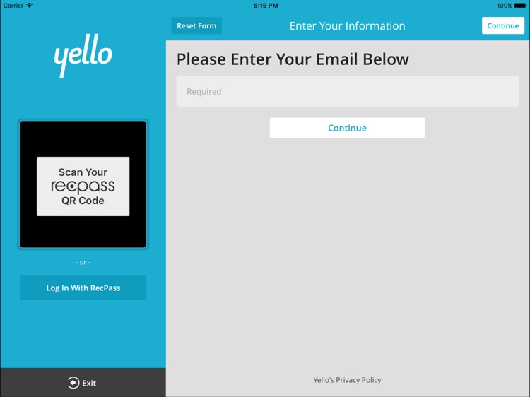 Yello Sign In by RECSOLU