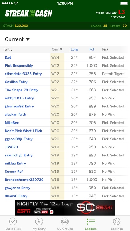 ESPN Streak for the Cash by ESPN