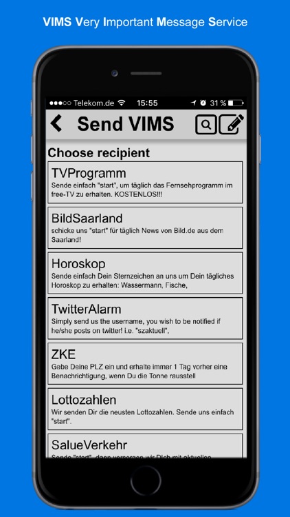 VIMS - Very Important Message Service by Bauer, Weichel GbR