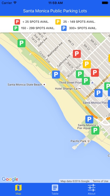 Santa Monica Parking: Public Garage and Lot Status by Zippy Brain Inc