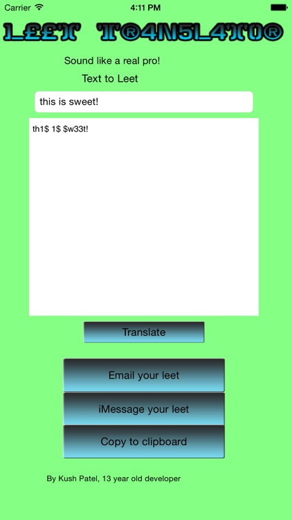 Leet Translator by Sachin Patel