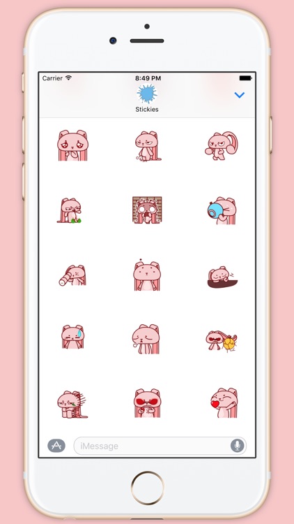 Pink Bunny Animated Stickers by Corbin Brown