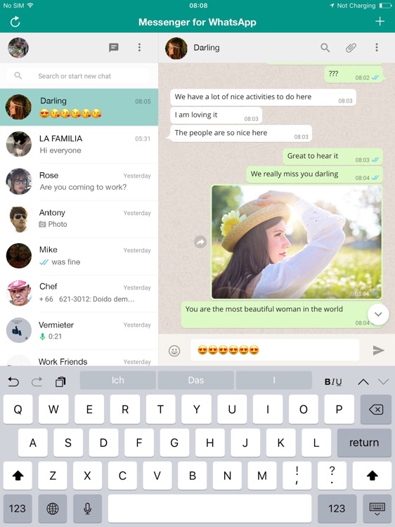 Chat for WhatsApp iPad Version by Janina Kretschmann