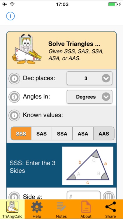 Triangle Calculator by Timothy Koen