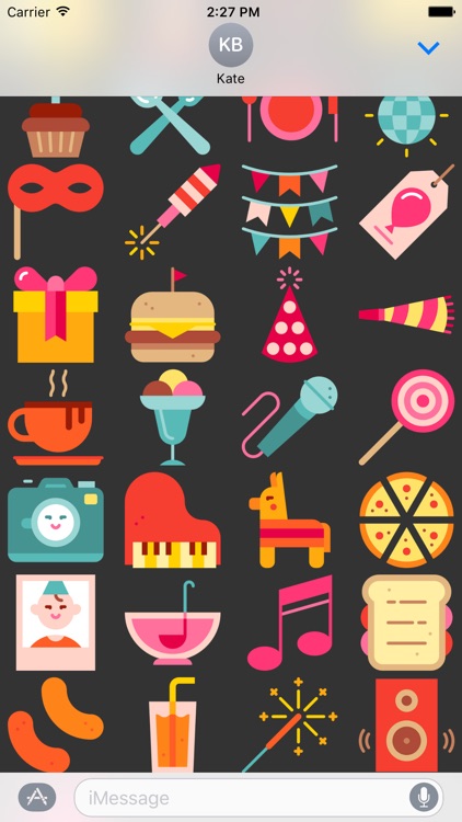 Birthday Party Stickers for iMessage Chat Emojis by NITA MARIAN
