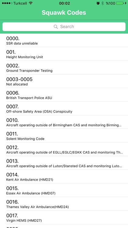SquawkCodes by Dervis YILMAZ