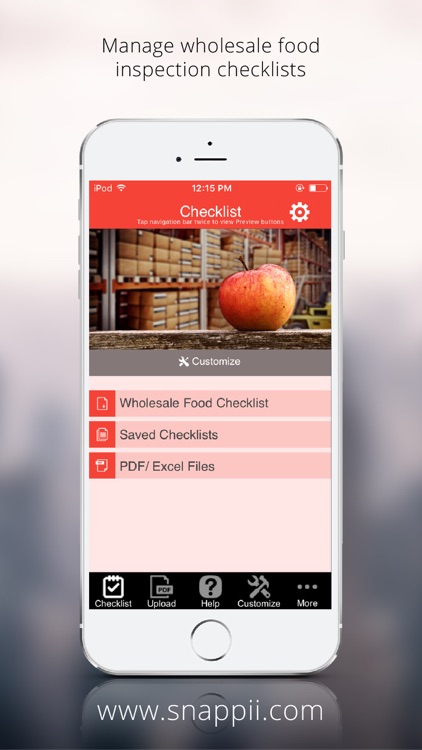 Wholesale Food Inspection Checklist App by Snappii
