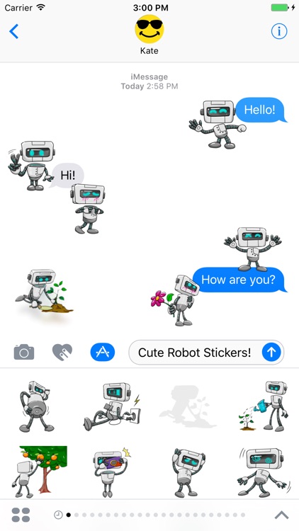 Funny Robot! Cute Stickers! by Abay Imanberlin