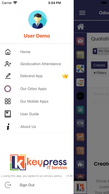 Odoo Community Mobile App By Keypress It Services