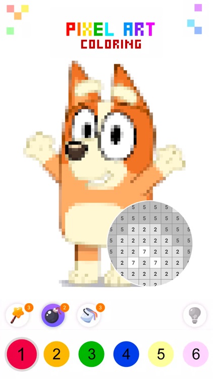 Bluey Pixel Art Coloring by ABDELHAMID TAIBI