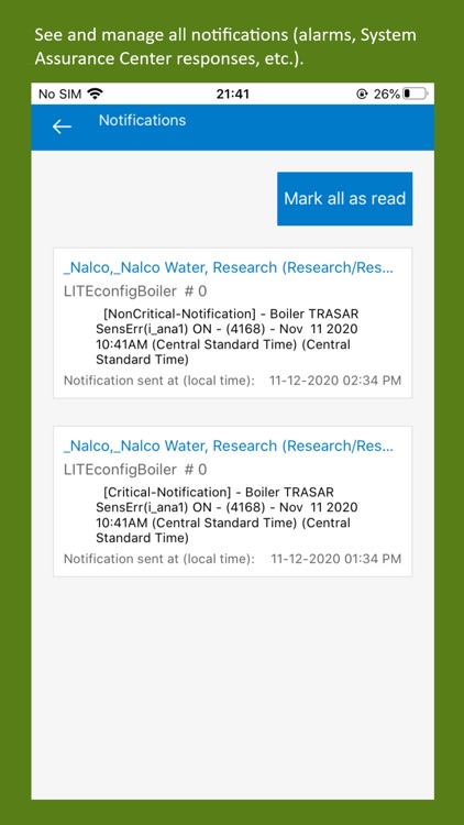 Nalco Water Alarm Manager by NALCO COMPANY LLC