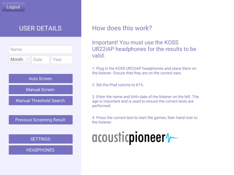 Air-Conduction Audiometer by Acoustic Pioneer