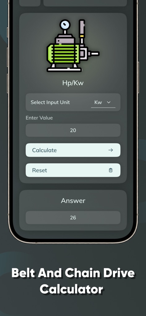 Pulley & Belt calculator - App de Utilidades | MWM