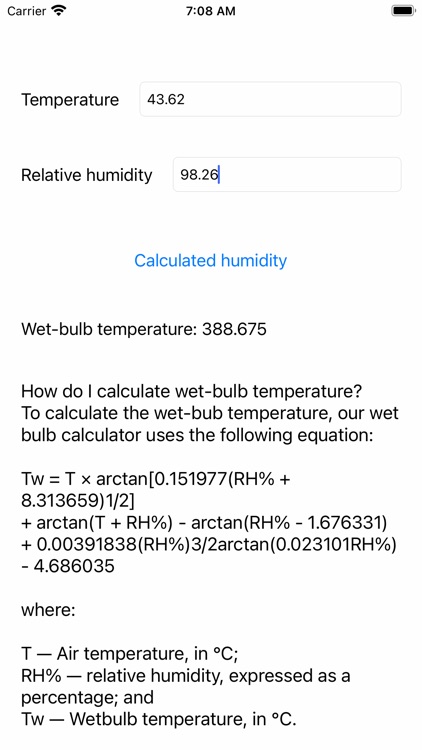 Wet Bulb Calculator by Pham Hoang Anh