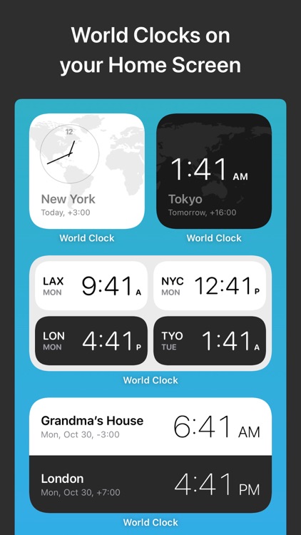 World Clock Time Zone Widgets by Overdesigned, LLC