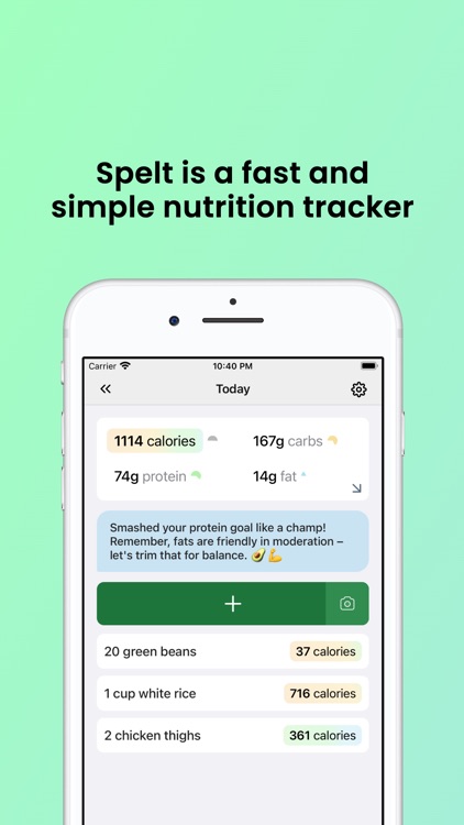 Spelt - simple calorie counter by Gus Gordon