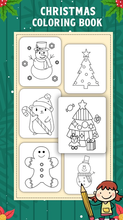 Christmas Coloring Book Page by Rebecca Sudhakar