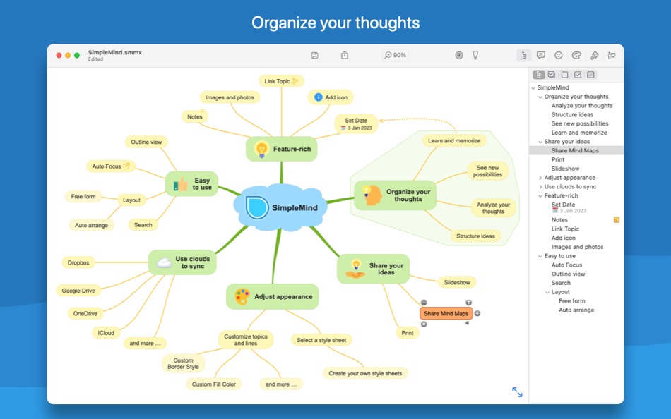 SimpleMind − Mind Mapping (by ModelMaker Tools BV) - (macOS Apps) — AppAgg