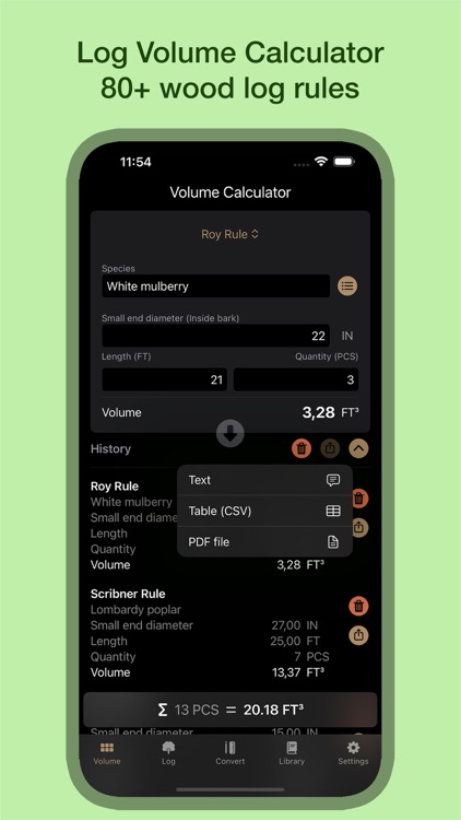 Wood Log Calculator by Imre Virag