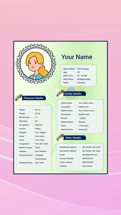 Marriage biodata profile maker by Merbin Joe