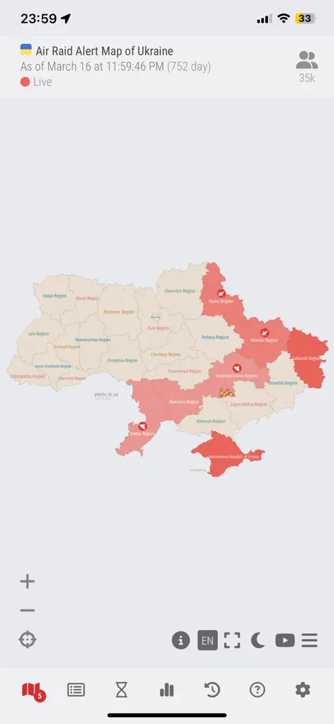 Air Raid Alert Map of Ukraine - News App | MWM
