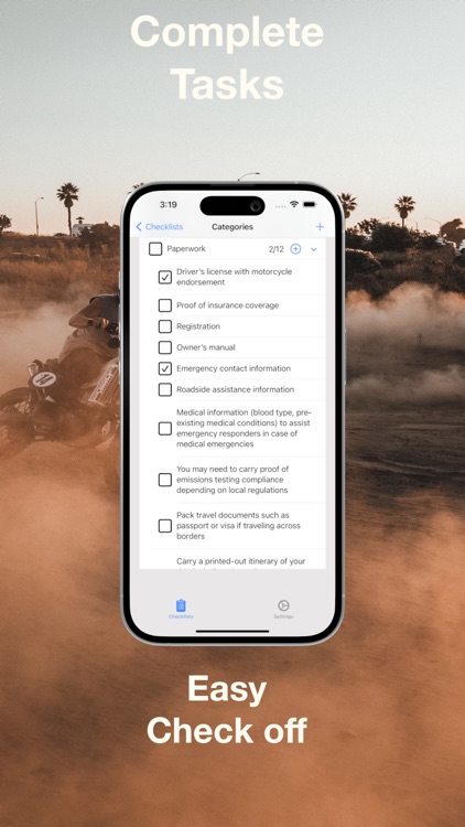 Motorcycle Checklist by Outdoorsy Software LLC