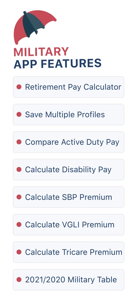 Military Retire Pay - Finance App | MWM