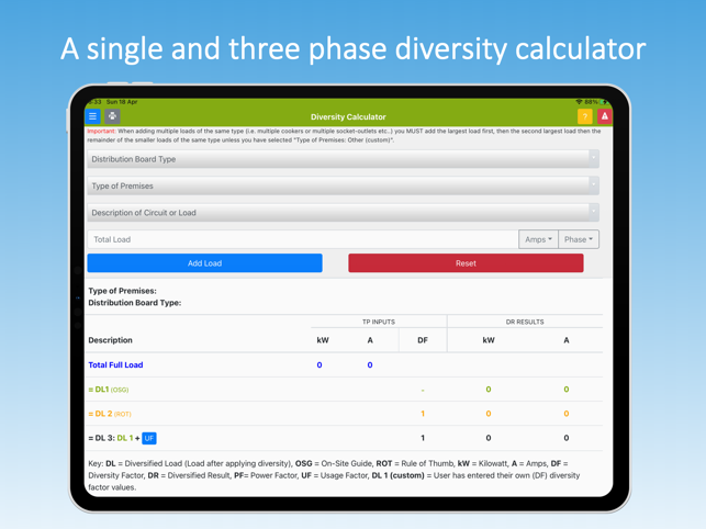 Diversity Calculator - Maximum Demand Calculator - Pro Certs Software