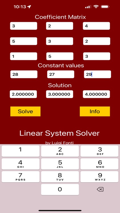Linear System Solver by Luigi Fonti
