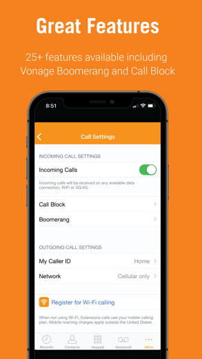 Vonage Home Extensions pour iPhone - TÉLÉCHARGEMENT DE L'APPLICATION