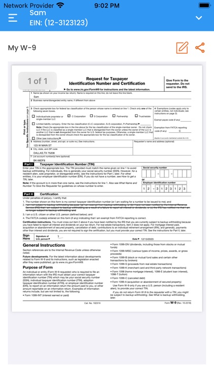 TaxBandits Fillable W-9 by Span Enterprises LLC