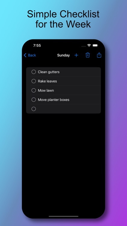 Simple Week Checklist by Ebey Tech LLC