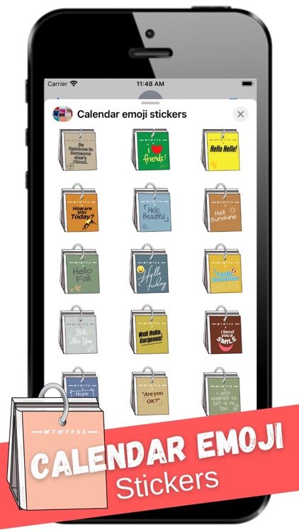 Calendar emoji stickers by kek teck heng