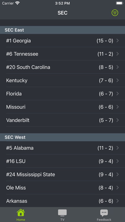 SEC Football Scores and Radio by AKW Ventures, LLC