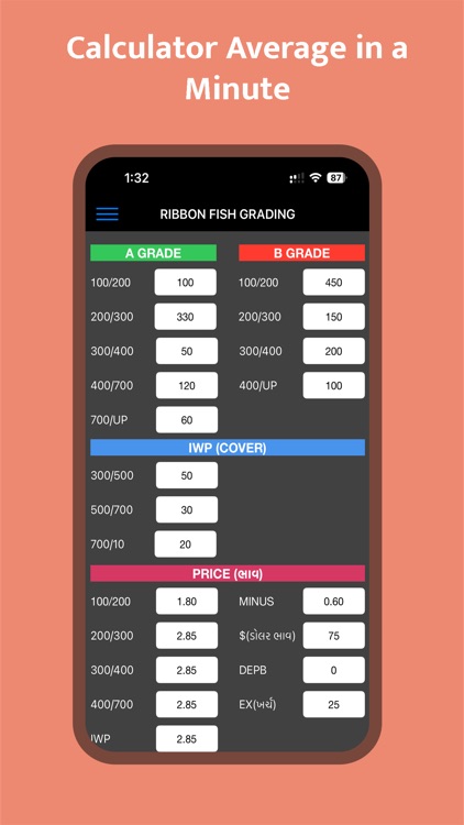 Ribbon Fish Grading Calculator by jkinfoway