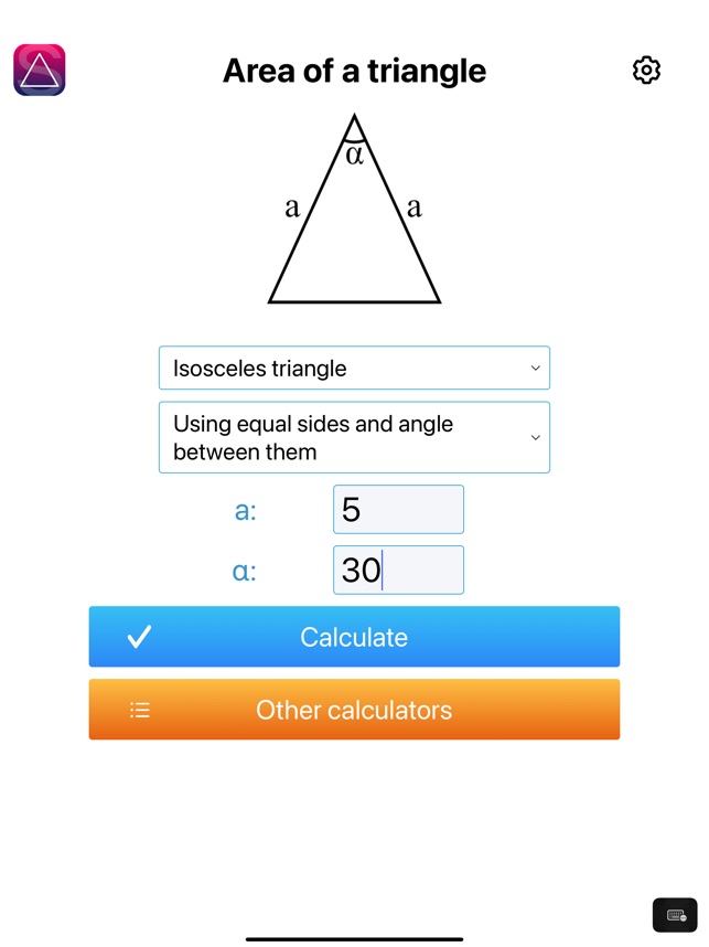 Isosceles Triangle Area Formula
