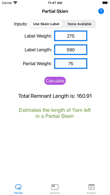 Yarn Amount Calculator by H3 Apps, LLC