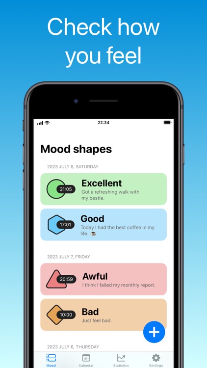 Moodshapes - Mood tracker by Kanstantsin Ausianovich