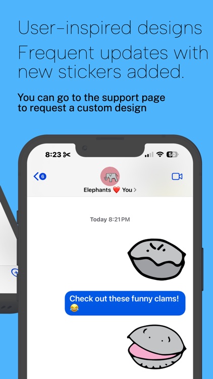 Happy Clams Stickers by Shelley Gammon