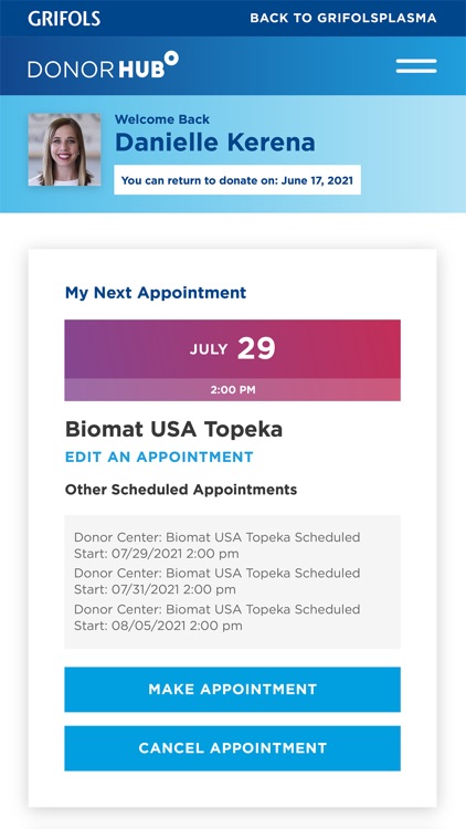 Grifols Plasma Donor Hub by GRIFOLS SA