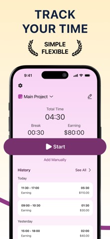 「Hours Tracker: Work Calculator」 - iPhoneアプリ | APPLION