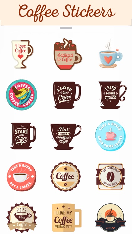 Coffee Cup Stickers Set by Sumit