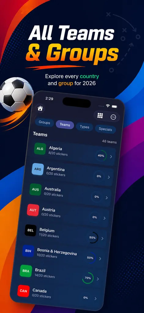 Sticker Album Tracker 2026 - Sport-App | MWM